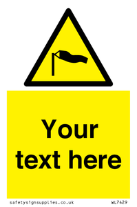 Custom Warning strong winds from Safety Sign Supplies