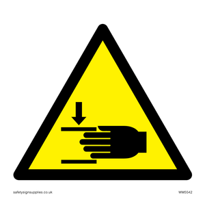 Warning Crush hazard Symbol sign from Safety Sign Supplies