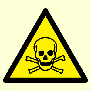 W016 Warning: Toxic material from Safety Sign Supplies