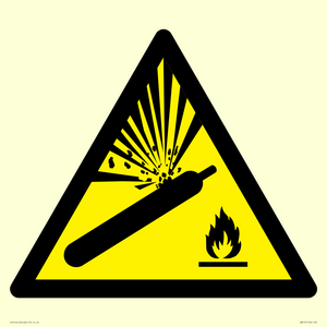 W029 Warning: Pressurised cylinder from Safety Sign Supplies