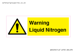 Liquid Nitrogen Warning from Safety Sign Supplies