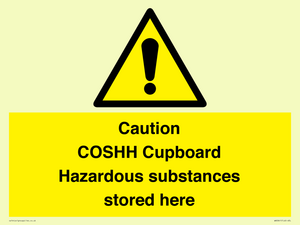 Caution COSHH Cupboard Hazardous substances stored here from Safety ...