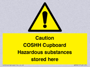 Caution COSHH Cupboard Hazardous substances stored here from Safety ...