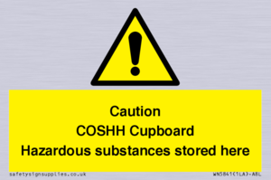 Caution COSHH Cupboard Hazardous substances stored here from Safety ...