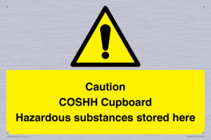Caution COSHH Cupboard Hazardous substances stored here from Safety ...