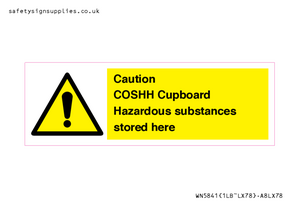 Caution COSHH Cupboard Hazardous substances stored here from Safety ...