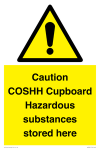 Caution COSHH Cupboard Hazardous substances stored here from Safety ...