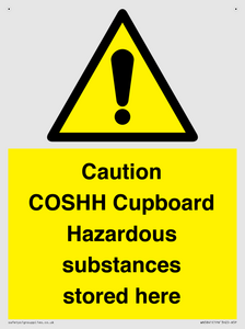 Caution COSHH Cupboard Hazardous substances stored here from Safety ...