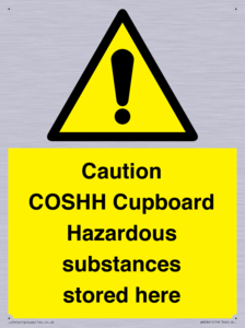 Caution COSHH Cupboard Hazardous substances stored here from Safety ...