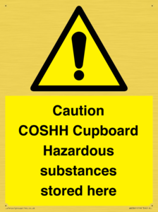 Caution COSHH Cupboard Hazardous substances stored here from Safety ...