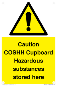 Caution COSHH Cupboard Hazardous substances stored here from Safety ...
