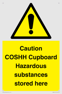 Caution COSHH Cupboard Hazardous substances stored here from Safety ...