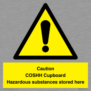 Caution COSHH Cupboard Hazardous substances stored here from Safety ...