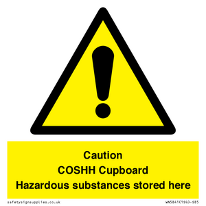Caution COSHH Cupboard Hazardous substances stored here from Safety ...