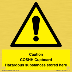 Caution COSHH Cupboard Hazardous substances stored here from Safety ...