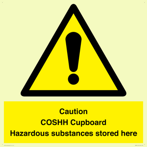 Caution COSHH Cupboard Hazardous substances stored here from Safety ...