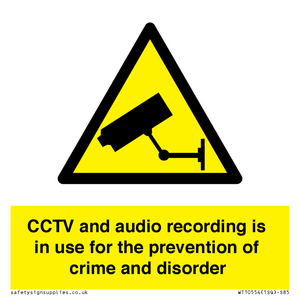 CCTV and audio recording is in use for the prevention of crime and ...