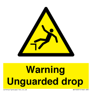 Beware Unguarded Drop from Safety Sign Supplies