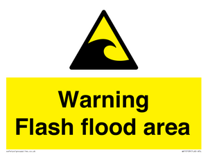 Warning Flash flood area from Safety Sign Supplies