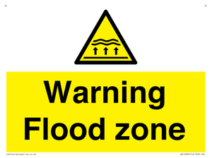 Warning Flood zone from Safety Sign Supplies