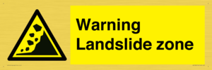 Warning Landslide zone from Safety Sign Supplies