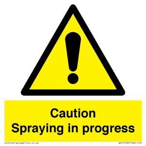 Caution Spraying in progress from Safety Sign Supplies