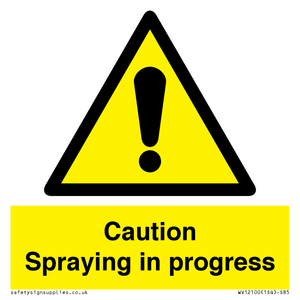 Caution Spraying in progress from Safety Sign Supplies