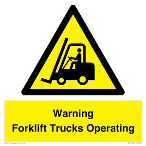 Warning Forklift Trucks Operating from Safety Sign Supplies