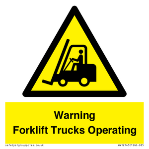 Warning Forklift Trucks Operating from Safety Sign Supplies