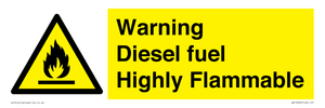 Warning diesel fuel Highly Flammable from Safety Sign Supplies