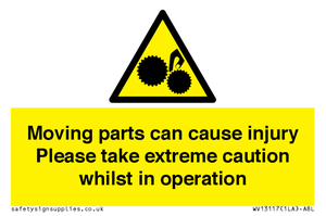 Moving parts can cause injury Please take extreme caution whilst in ...
