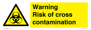 Warning risk of cross contamination from Safety Sign Supplies