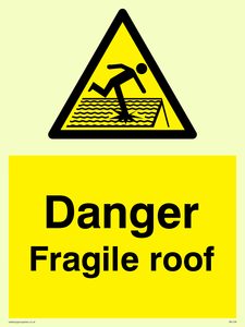 danger fragile roof from Safety Sign Supplies