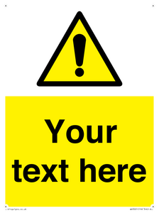 Custom warning safety sign - WV3001