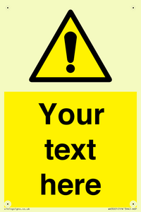Custom warning safety sign - WV3001