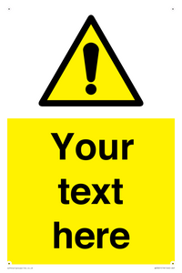 Custom warning safety sign from Safety Sign Supplies