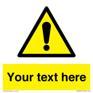 Custom warning safety sign from Safety Sign Supplies