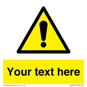 Custom warning safety sign from Safety Sign Supplies