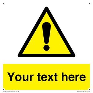 Custom warning safety sign from Safety Sign Supplies