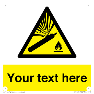 Custom Gas Cylinder Sign from Safety Sign Supplies