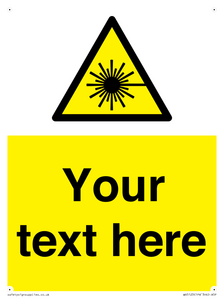 Custom Laser Hazard Sign from Safety Sign Supplies