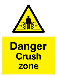 Danger Crush Zone from Safety Sign Supplies