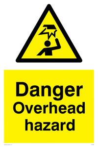 Danger Overhead Hazard from Safety Sign Supplies