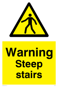 Warning Steep stairs from Safety Sign Supplies