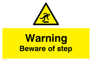Warning Beware of step from Safety Sign Supplies