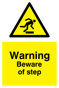 Warning Beware of step from Safety Sign Supplies