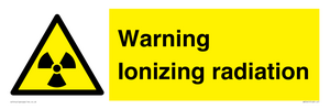 Warning Ionizing radiation from Safety Sign Supplies
