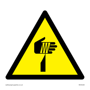 Warning Sharp symbol from Safety Sign Supplies