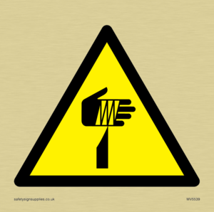 Warning Sharp symbol from Safety Sign Supplies