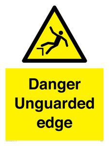 Danger Unguarded edge sign from Safety Sign Supplies